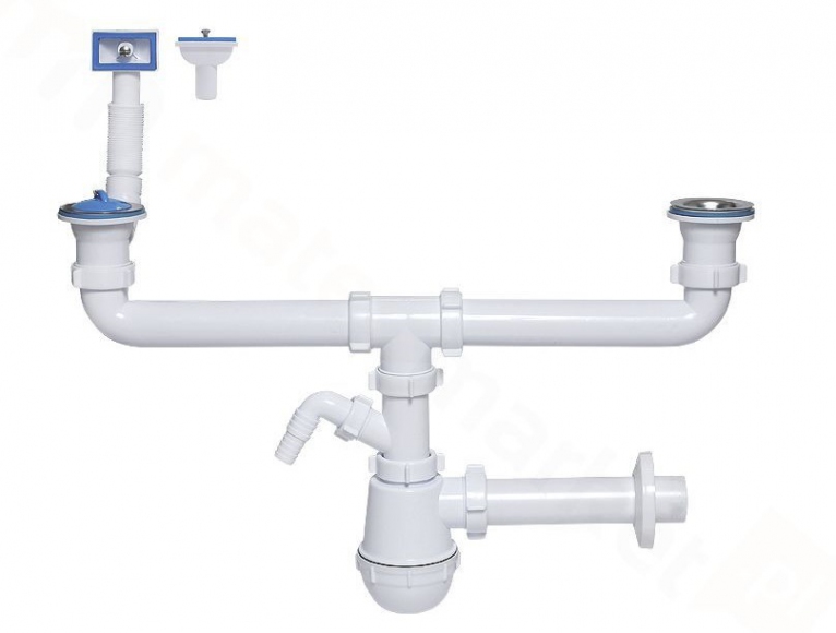 Syfon do zlewu 50mm butelkowy 2 komory z przelewem - Bolesta24.pl