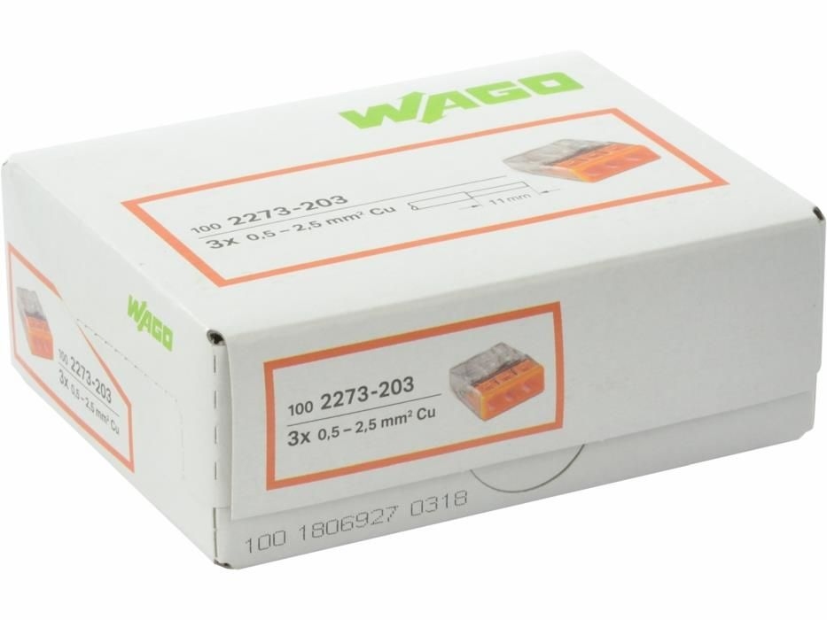 Złączka instalacyjna uniwersalna 3x0,5-2,5 WAGO 2273-203 - Bolesta24.pl