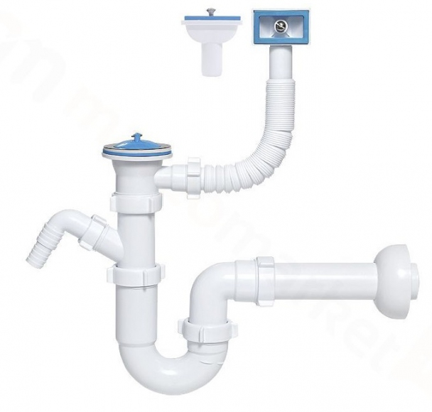 Syfon do zlewu 90mm rurowy 1 komora z przelewem - Bolesta24.pl